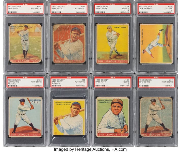 A Complete 1933 Goudey Baseball Card Set is Available at Auction